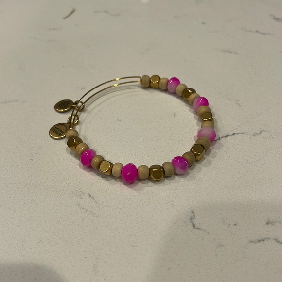 Alex and Ani | Jewelry | Alex And Ani Pink Bead Bangle Bracelet | Poshmark